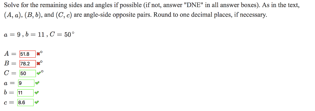 Solved Solve for the remaining sides and angles if possible | Chegg.com