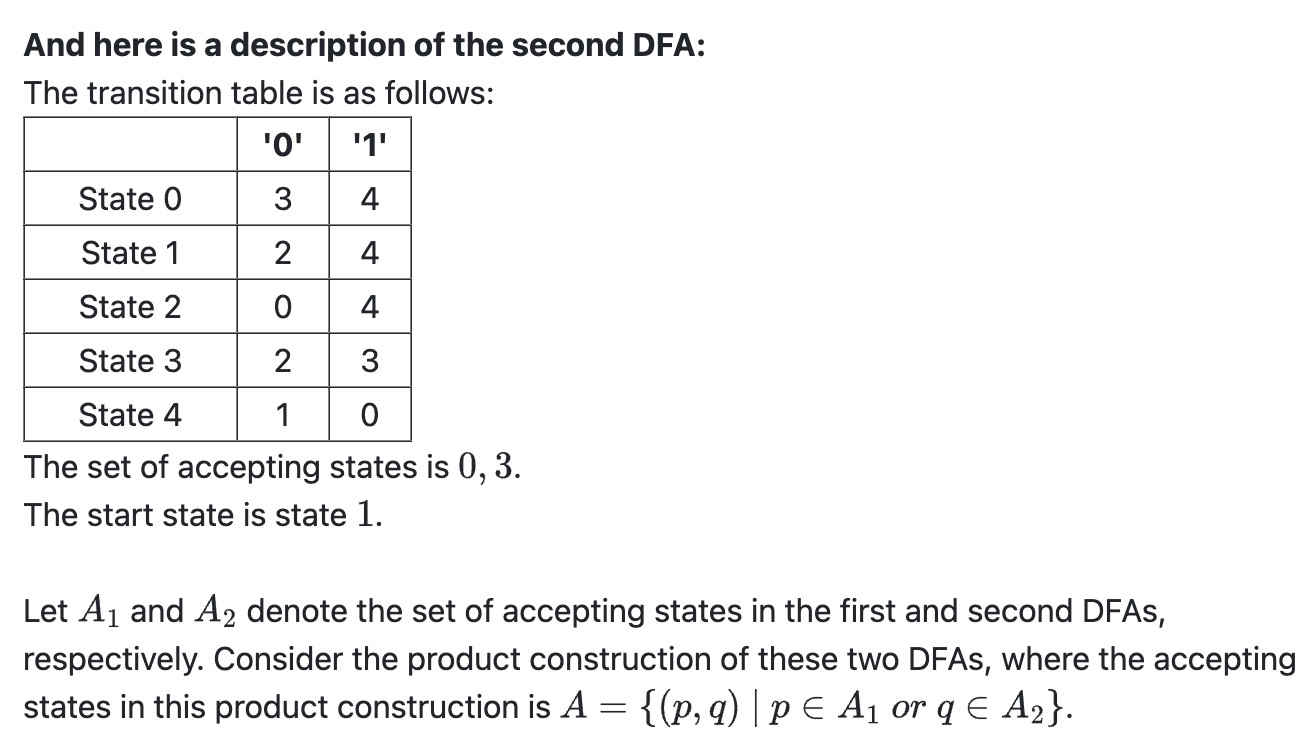 Solved You Are Given Two Dfas Note That The State Names In 