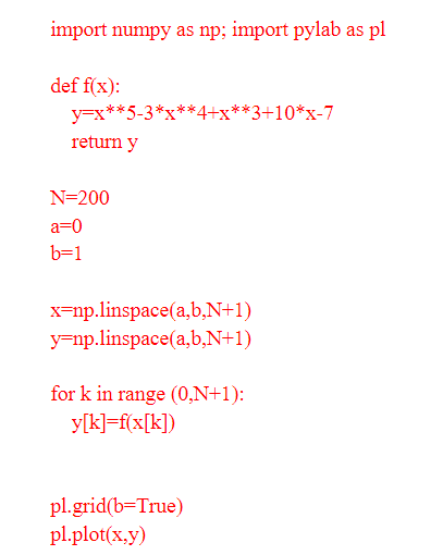 import numpy as np; import pylab as pl def fx): | Chegg.com