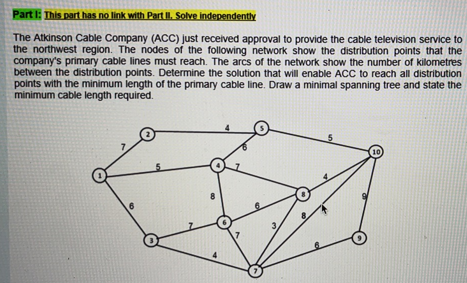 Solved Part I: This part has no link with Part II. Solve | Chegg.com