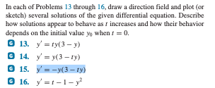 Solved In each of Problems 13 through 16, draw a direction | Chegg.com