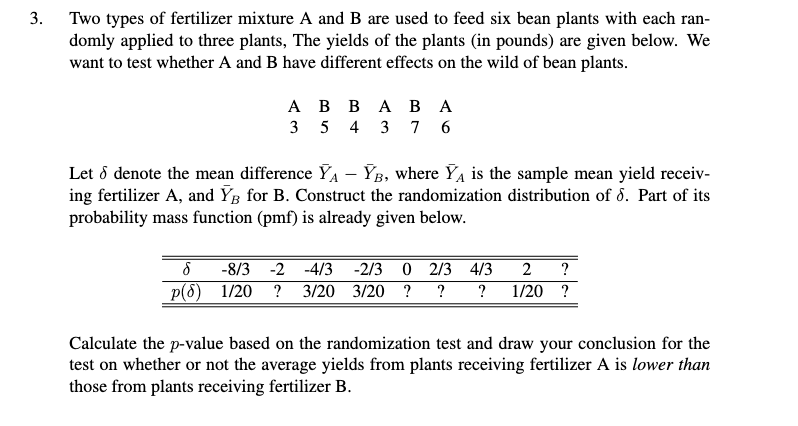 Solved Two types of fertilizer mixture A and B are used to | Chegg.com