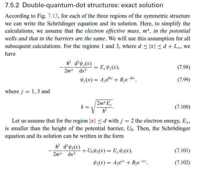Solved 7.5.2 Double-quantum-dot structures: exact solution | Chegg.com