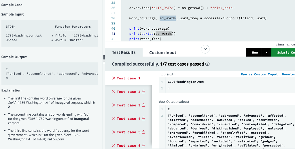 Solved NLP - Python - Accessing Text Corpora Python 3 | Chegg.com