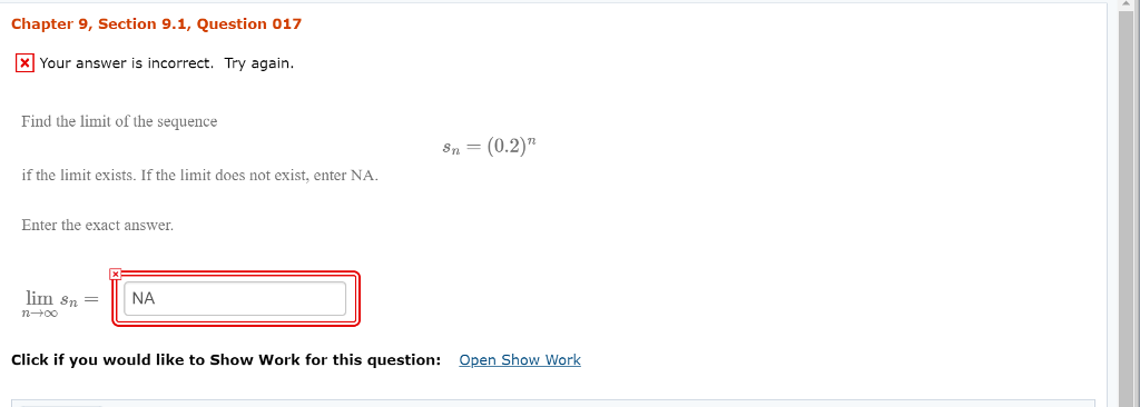 Solved Chapter 9, Section 9.1, Question 017 Your answer is | Chegg.com