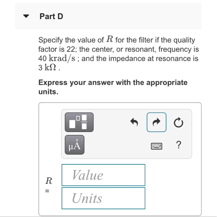 Solved Specify the component values for the prototype | Chegg.com