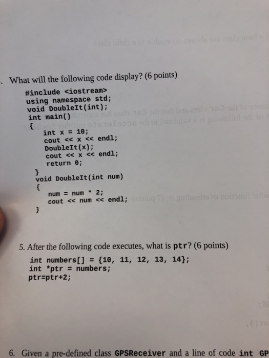 Solved What will the following code display? (6 points) | Chegg.com