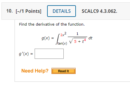 Solved 10. [-/1 Points] DETAILS SCALC9 4.3.062. Find the | Chegg.com