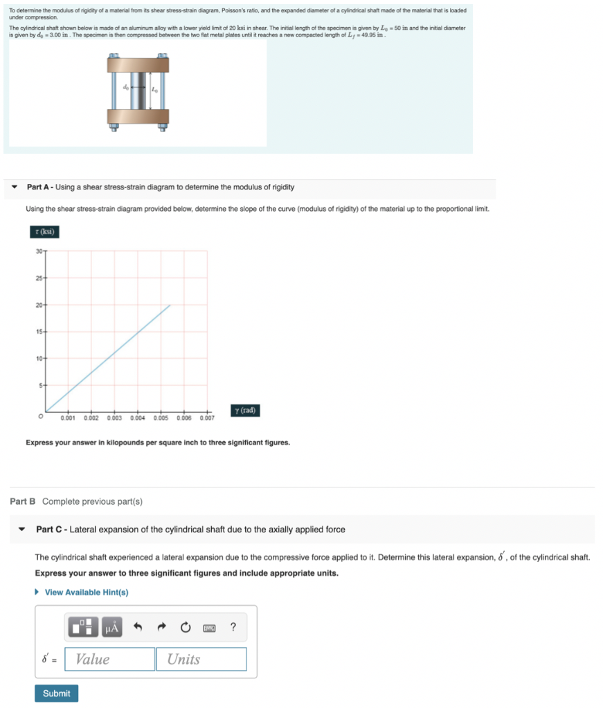 Solved To determine the modulus of rigidity of a material | Chegg.com