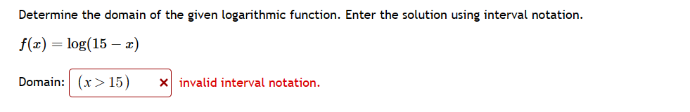 Solved Determine the domain of the given logarithmic | Chegg.com