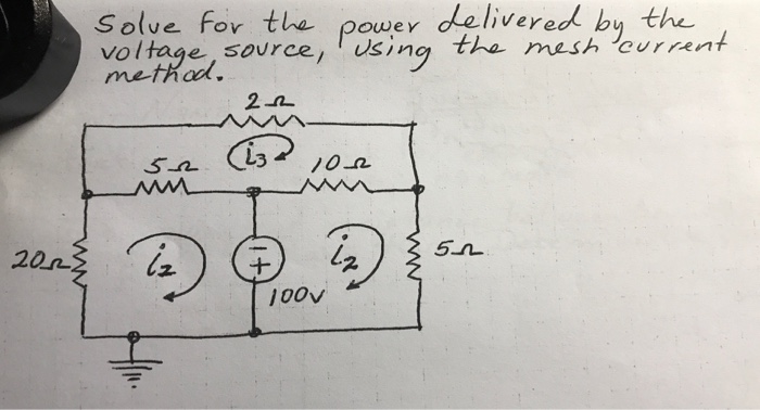 Solved Solve for the power delivered by the voltage source, | Chegg.com