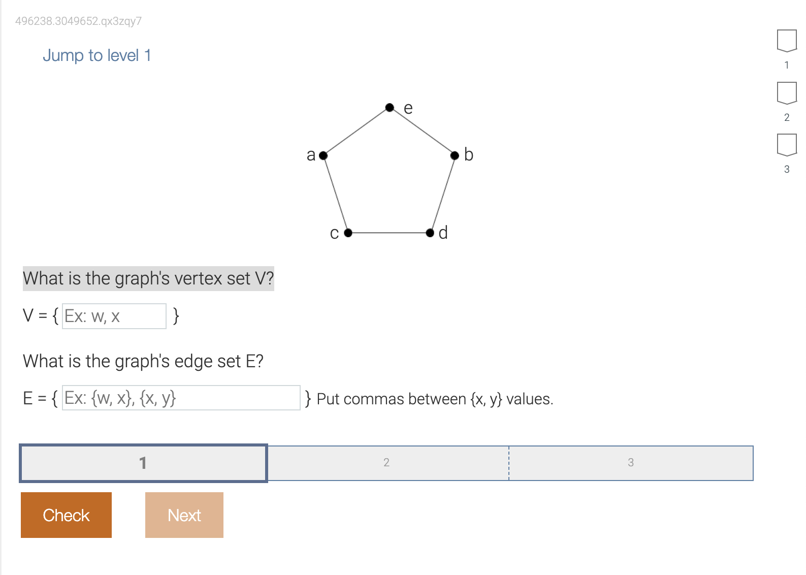 Solved What is the graph's vertex set V? V={} What is the | Chegg.com