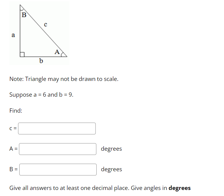 Solved For the right triangle below, find the measure of the | Chegg.com