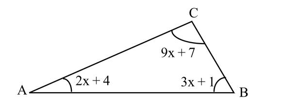 Solved Find the measures of each angle in the triangle. | Chegg.com