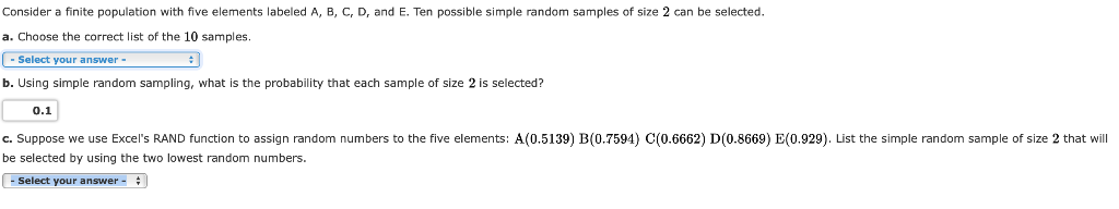 Solved Consider a finite population with five elements | Chegg.com