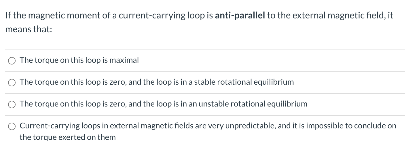 Solved If the magnetic moment of a current-carrying loop is | Chegg.com