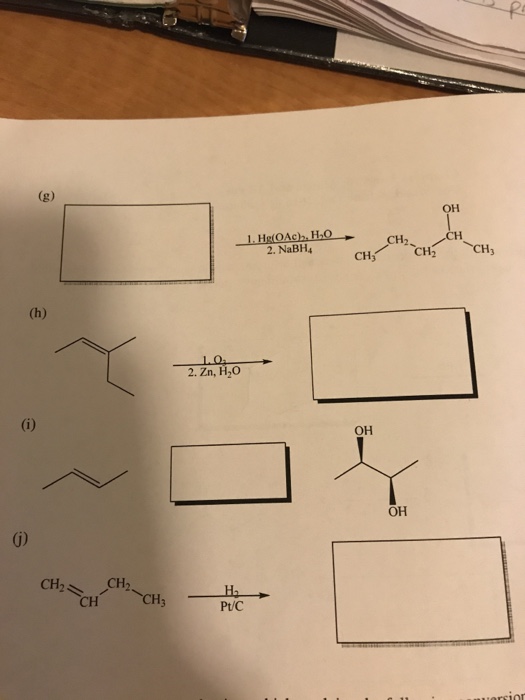 Solved Fill in the boxes below with the correct reagent, | Chegg.com