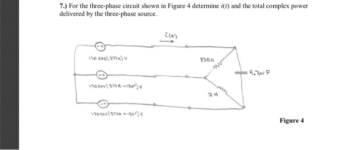 Solved 7.) For the three-phase circuit shown in Figure 4 | Chegg.com