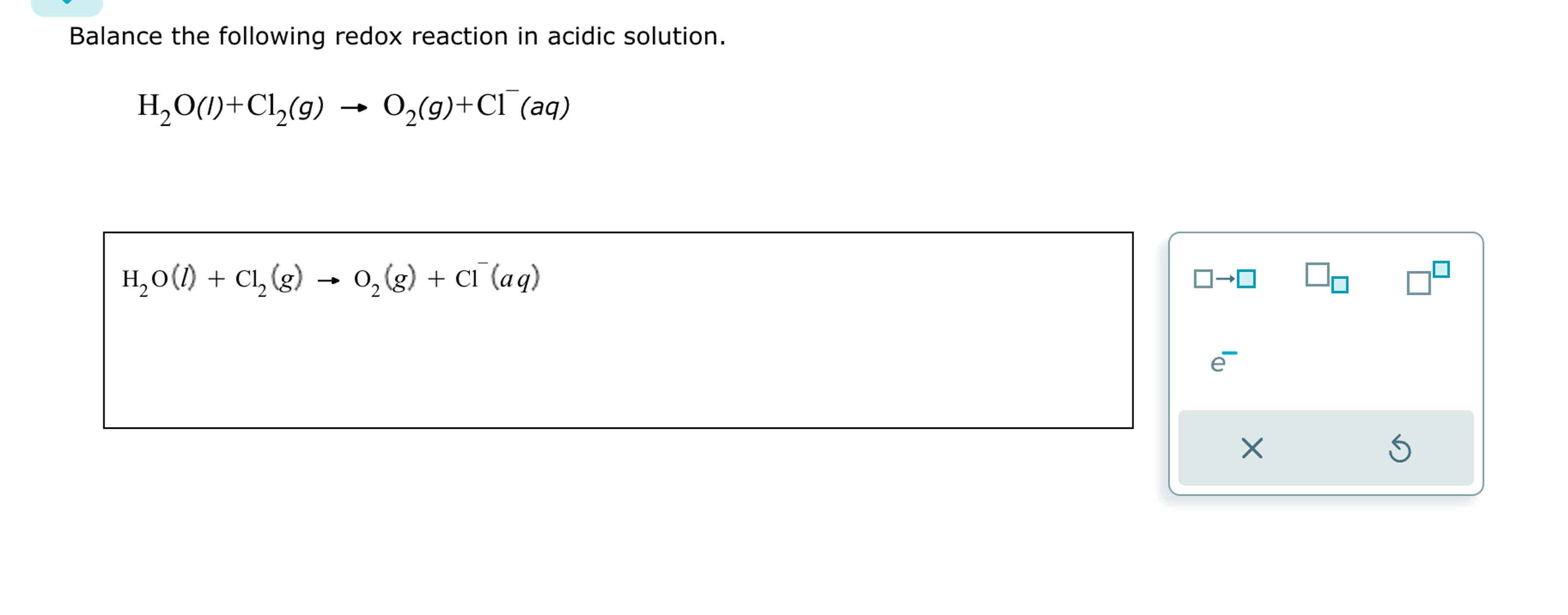 Solved Balance The Following Redox Reaction In ﻿acidic