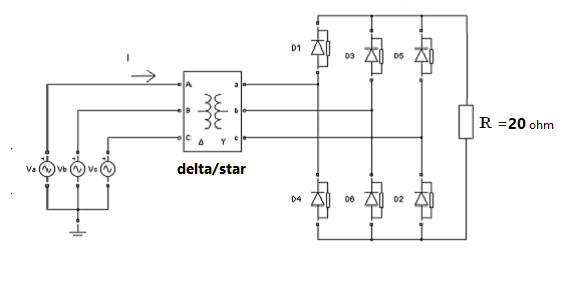 3 phase bridge rectifier The transformer primary | Chegg.com