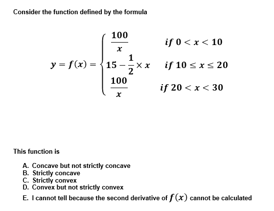 Solved Consider the function defined by the formula 100 if 0 | Chegg.com