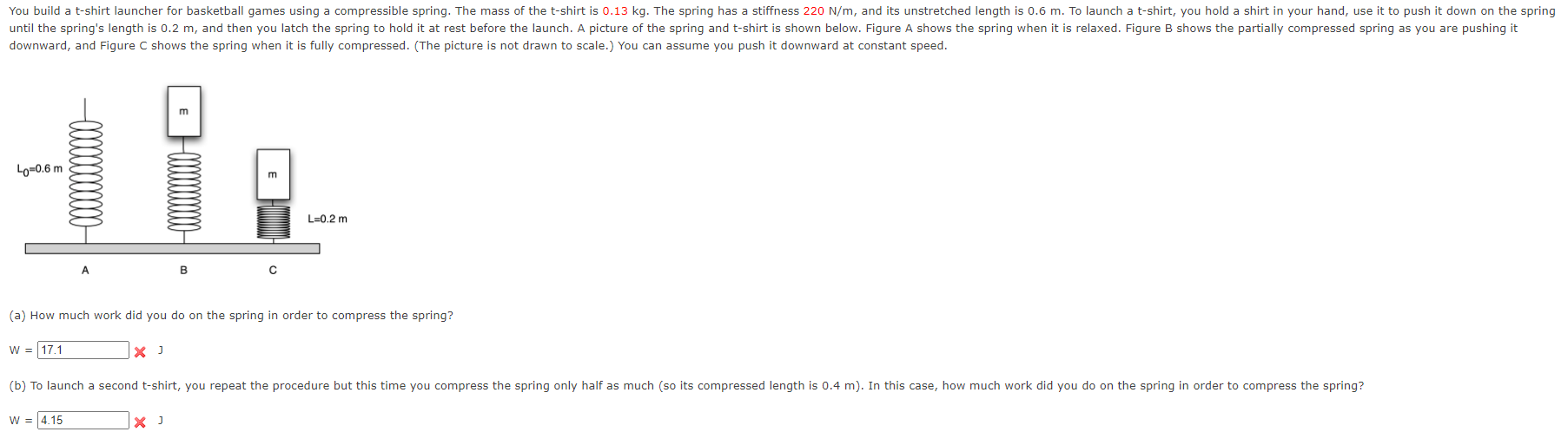 Solved downward, and Figure C shows the spring when it is | Chegg.com