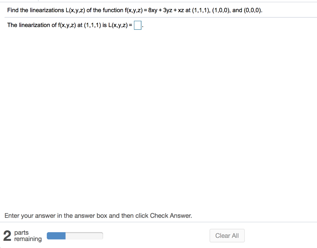 Solved Find The Linearizations L X Y Z Of The Function
