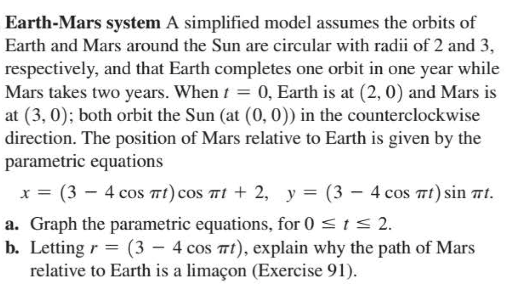 Solved Earth-Mars system A simplified model assumes the | Chegg.com