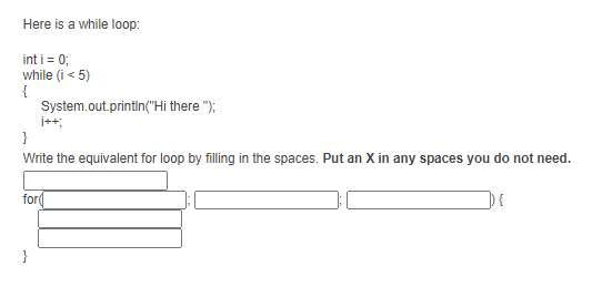 Solved Rearrange the following lines to produce a loop that | Chegg.com