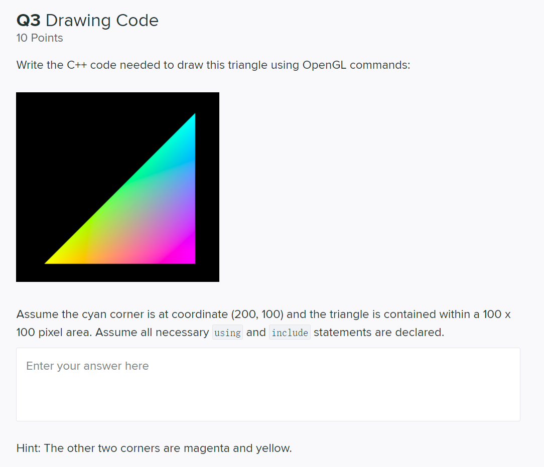 Solved Q3 Drawing Code 10 Points Write the C++ code needed | Chegg.com