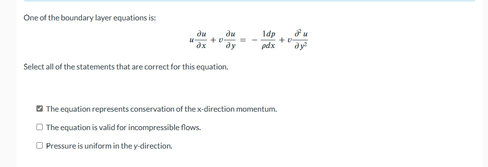 Solved One Of The Boundary Layer Equations Is 4175