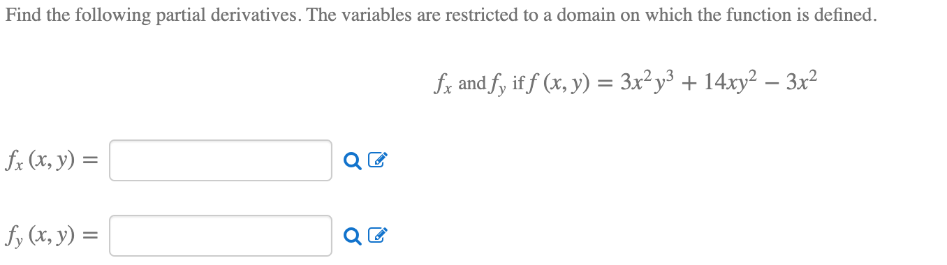 Solved Find the following partial derivatives. The variables | Chegg.com