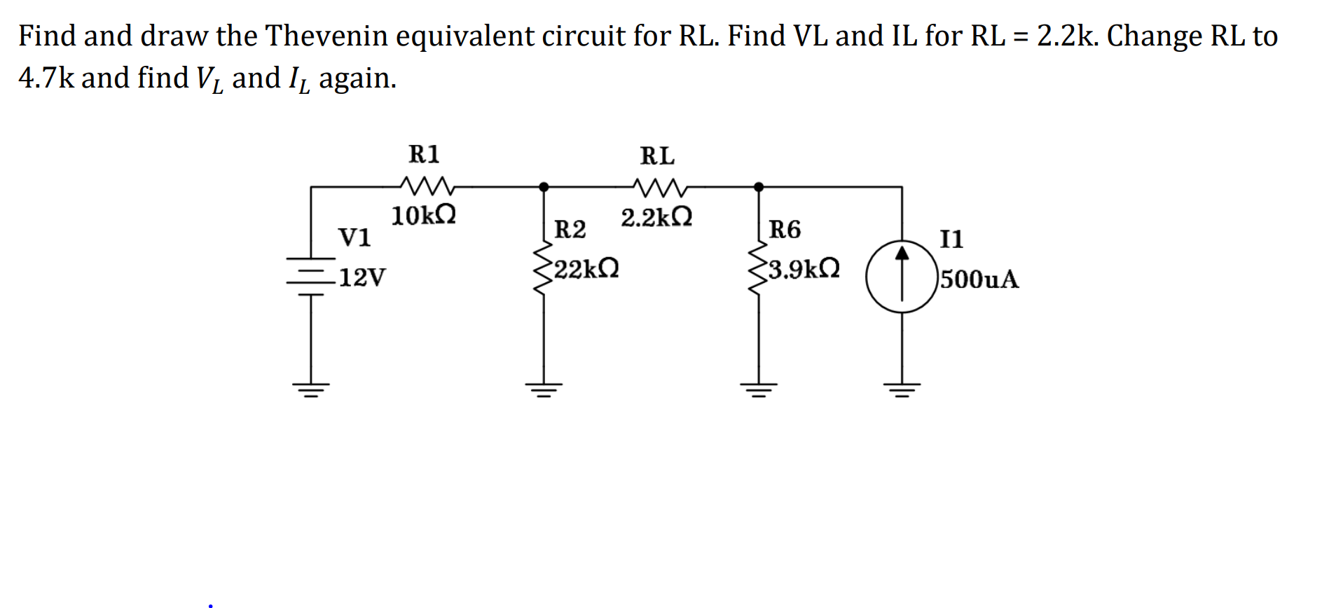 Solved Answers should be: VTH = 6.3 V, RTH = 10.775 k, VL = | Chegg.com