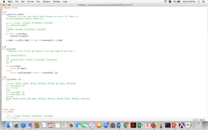 Solved ต่เ IDLE File Edit Format Run Options window Help | Chegg.com