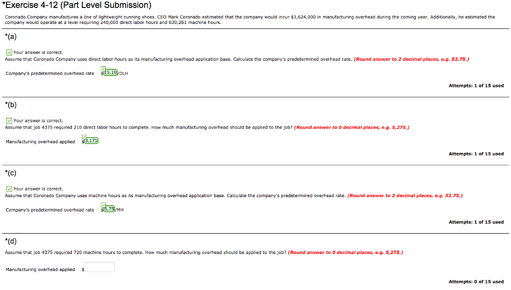 Solved Exercise 4-12 (Part Level Submission) Coronado | Chegg.com