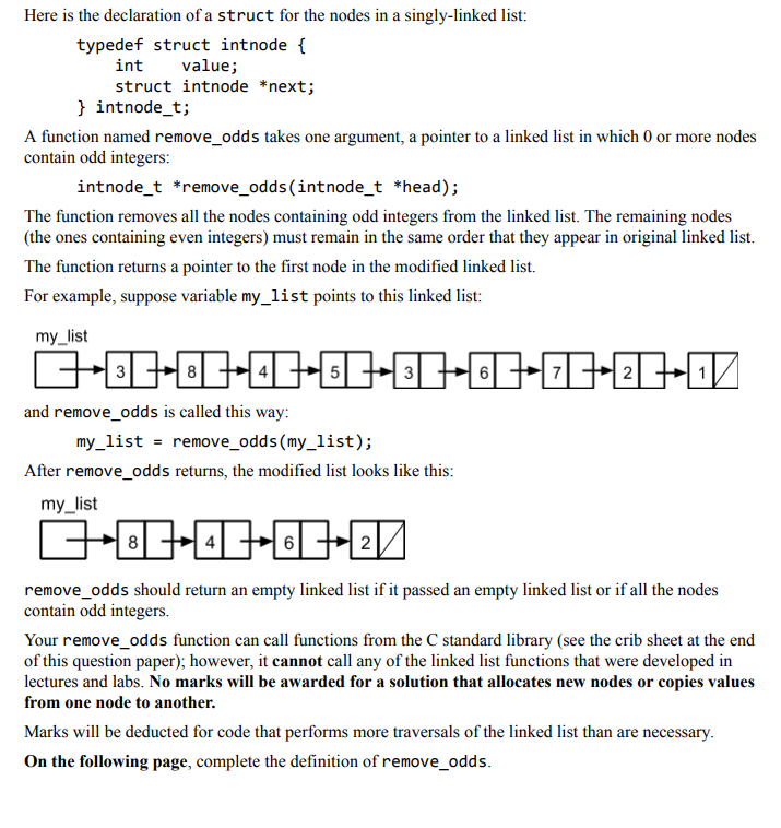 Solved Here Is The Declaration Of A Struct For The Nodes In