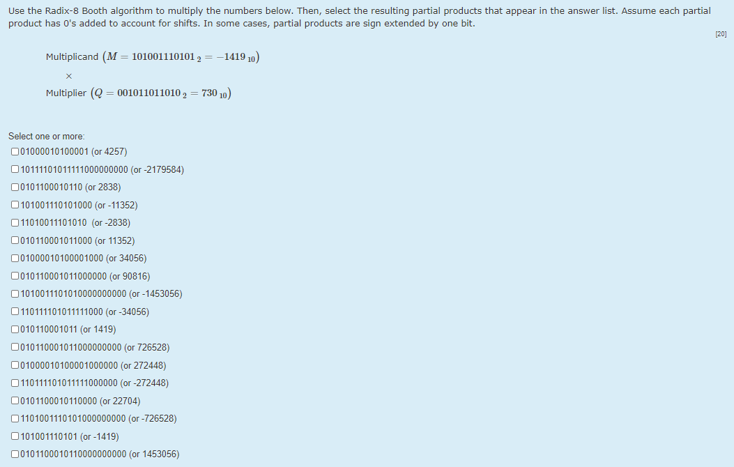 Use the Radix-8 Booth algorithm to multiply the | Chegg.com