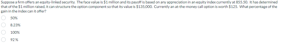 Solved Suppose a firm offers an equity-linked security. The | Chegg.com