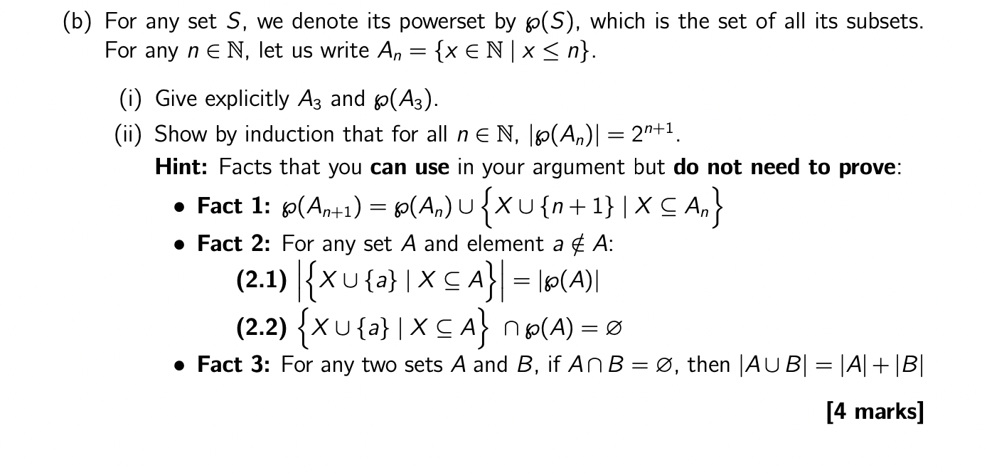 Solved For any set S, we denote its powerset by ℘(S), which | Chegg.com
