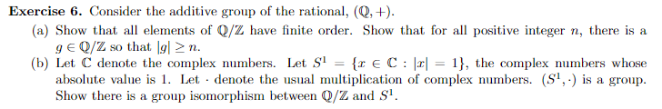 Solved Exercise 6. Consider the additive group of the | Chegg.com
