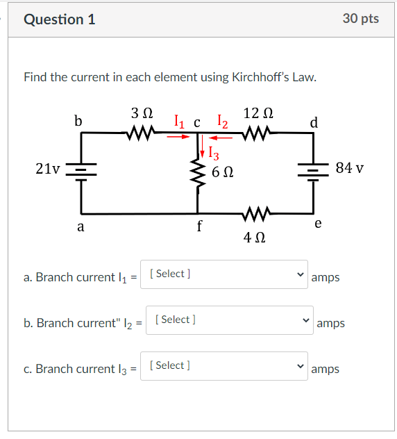 Solved Find the current in each element using Kirchhoff's | Chegg.com
