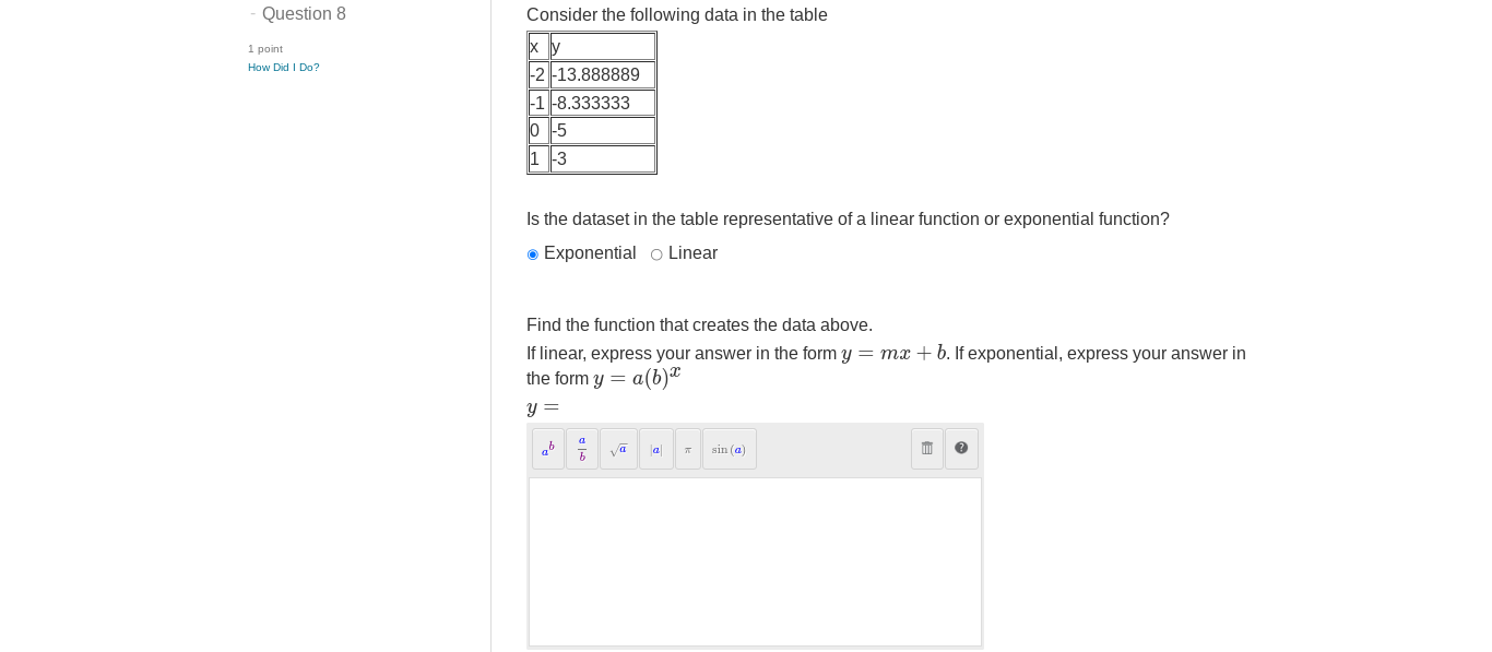 Solved Consider the following data in the table Is the | Chegg.com
