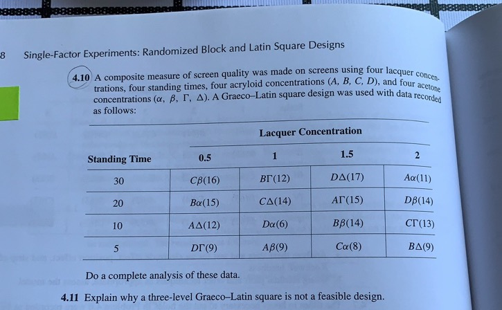 Solved 8 Single-Factor Experiments: Randomized Block and | Chegg.com