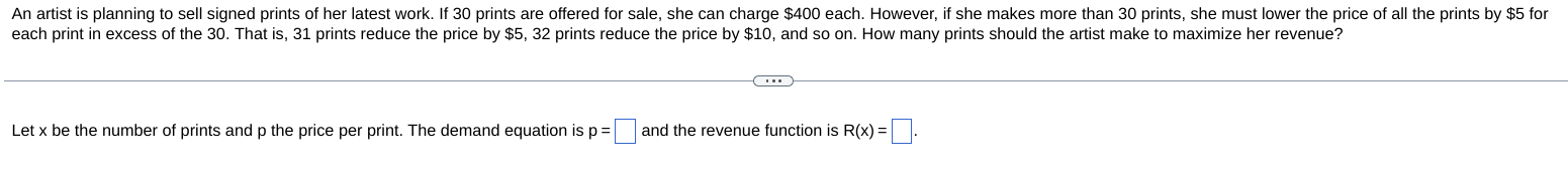 Solved Let x be the number of prints and p the price per | Chegg.com