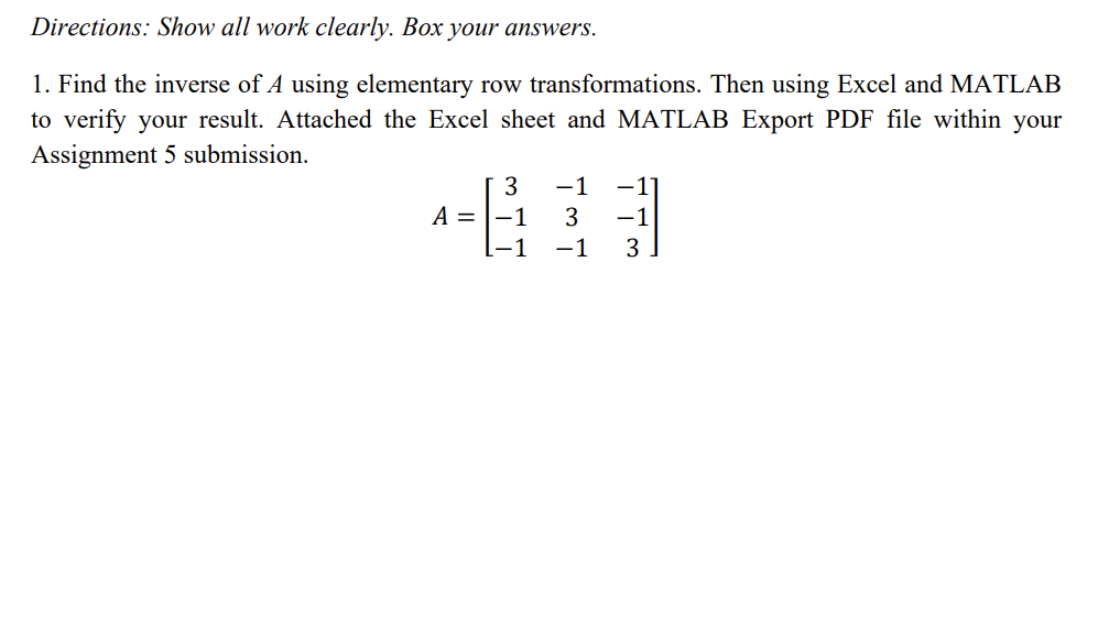 Solved Directions: Show all work clearly. Box your answers. | Chegg.com