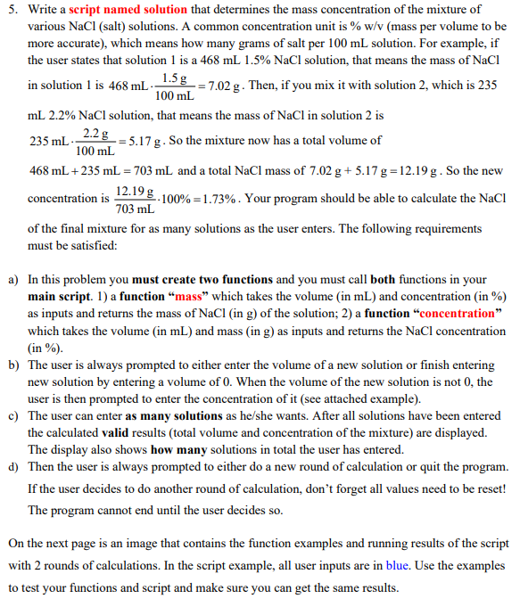 Solved Write a script named solution that determines the | Chegg.com