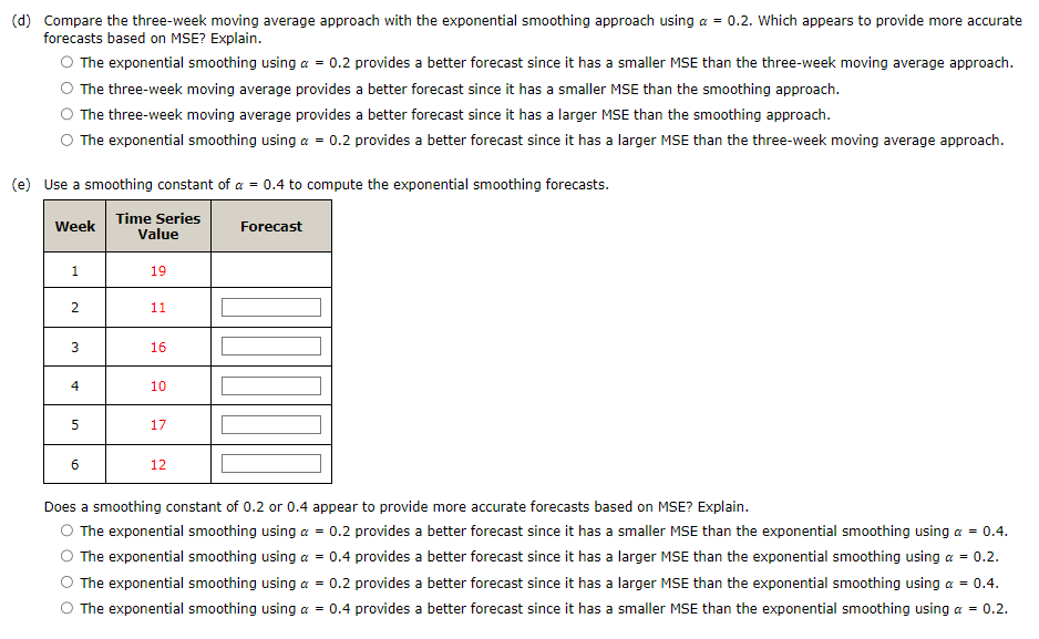 Solved Consider the following time series data. (a) | Chegg.com