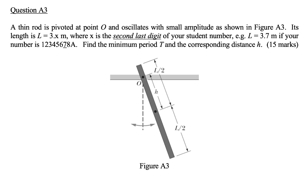 Solved Question A3 A thin rod is pivoted at point 0 and | Chegg.com