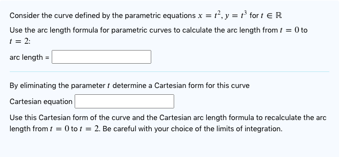 Solved Consider the curve defined by the parametric | Chegg.com