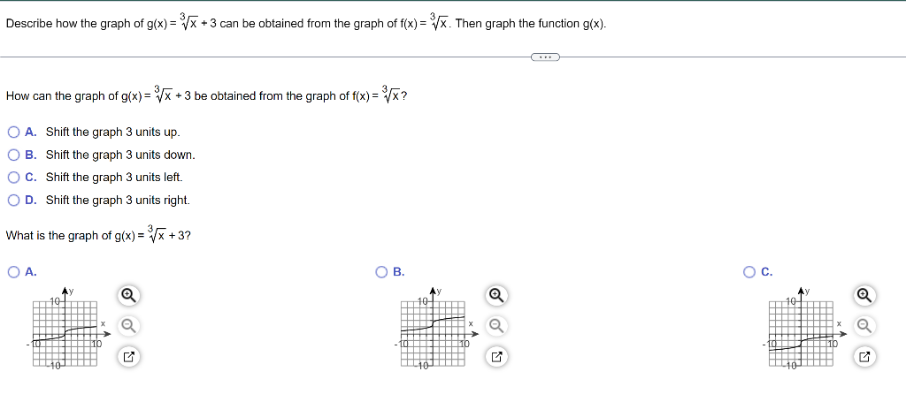 Solved Describe how the graph of g(x)=3x+3 can be obtained | Chegg.com